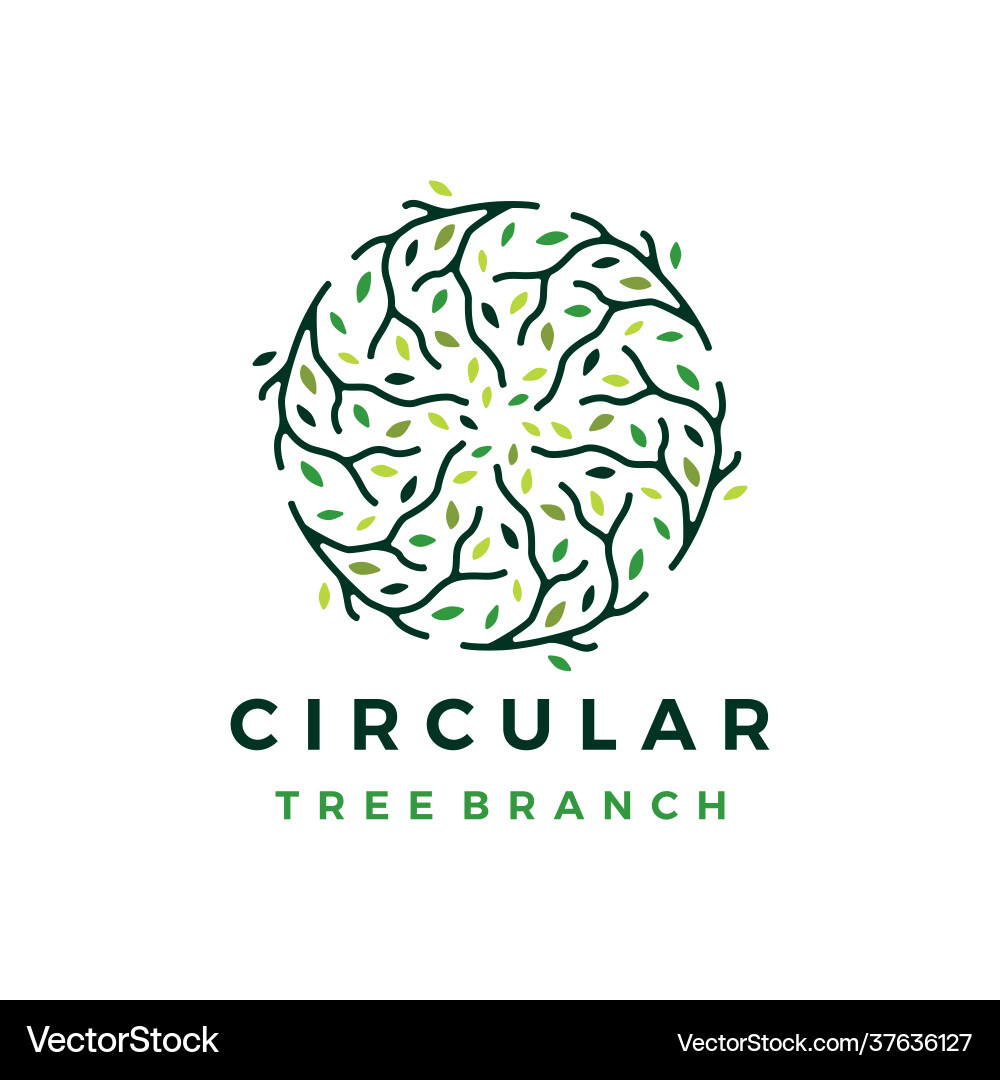 Circular Tree Branch Logo Royalty Free Vector Image
