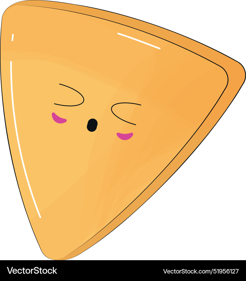 Cute nacho character cartoon Royalty Free Vector Image