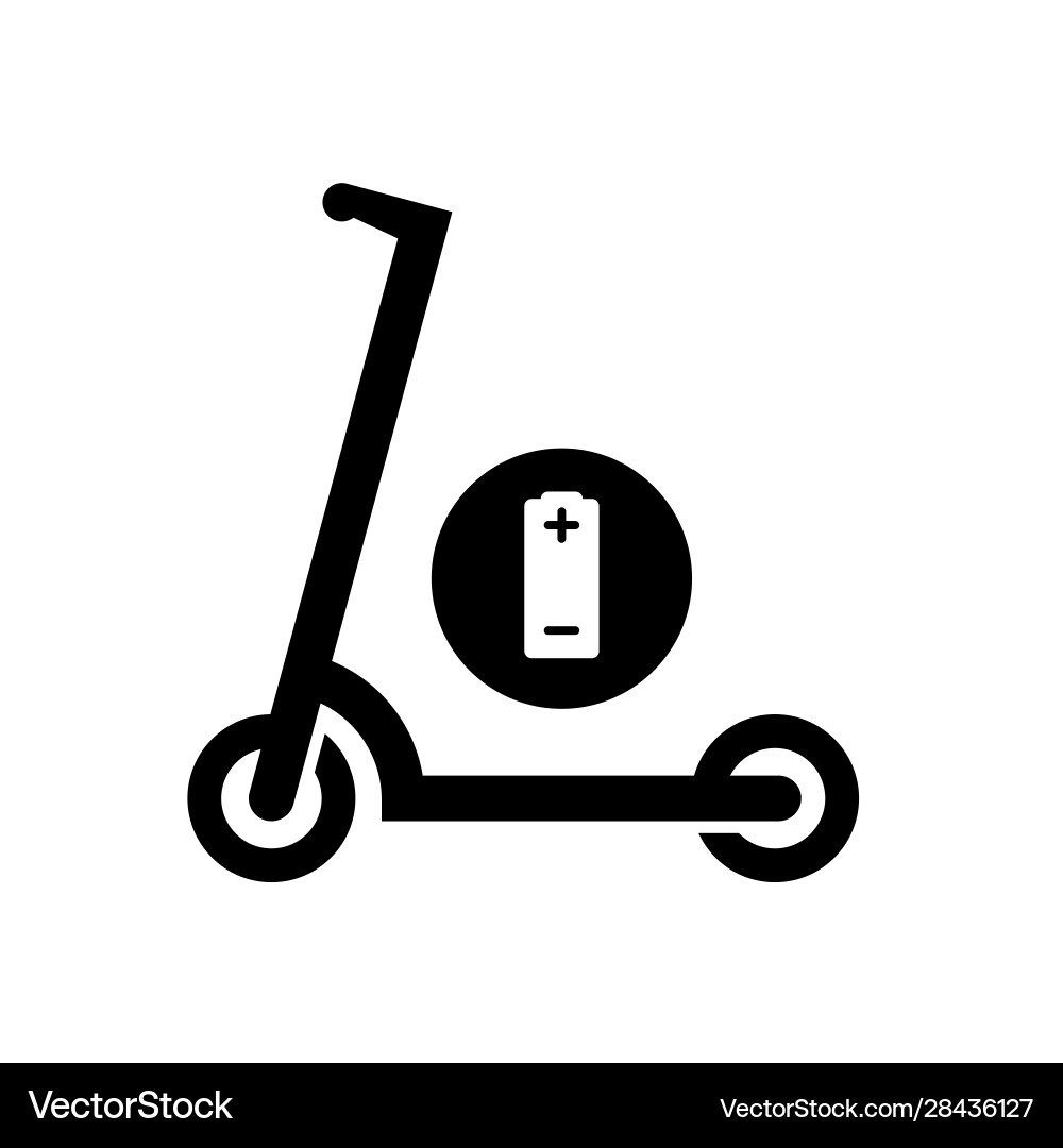 Electric scooter simple icon kick Royalty Free Vector Image