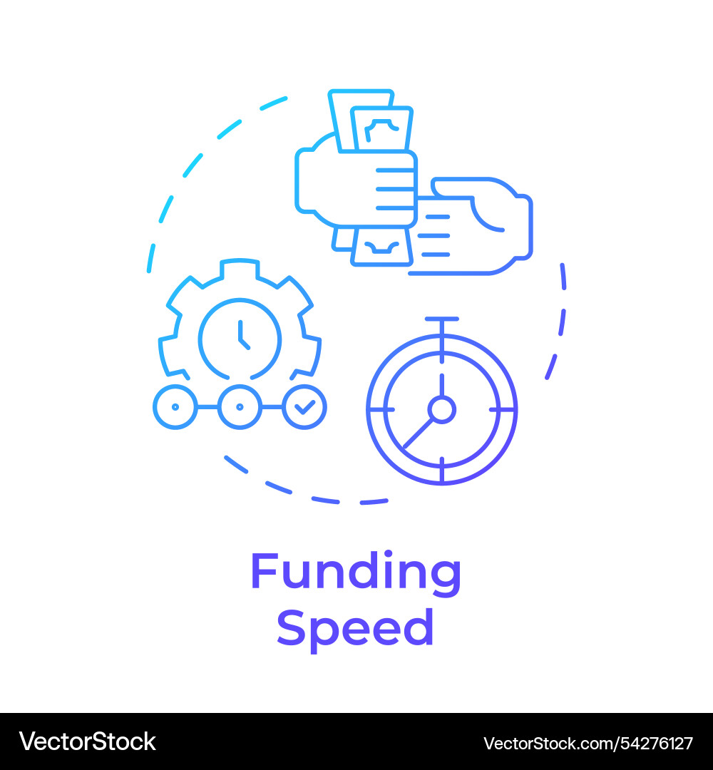 Funding speed blue gradient concept icon Vector Image