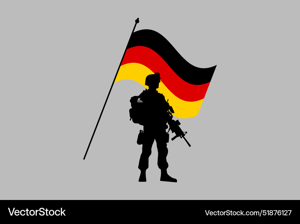Germany soldier with flag Royalty Free Vector Image