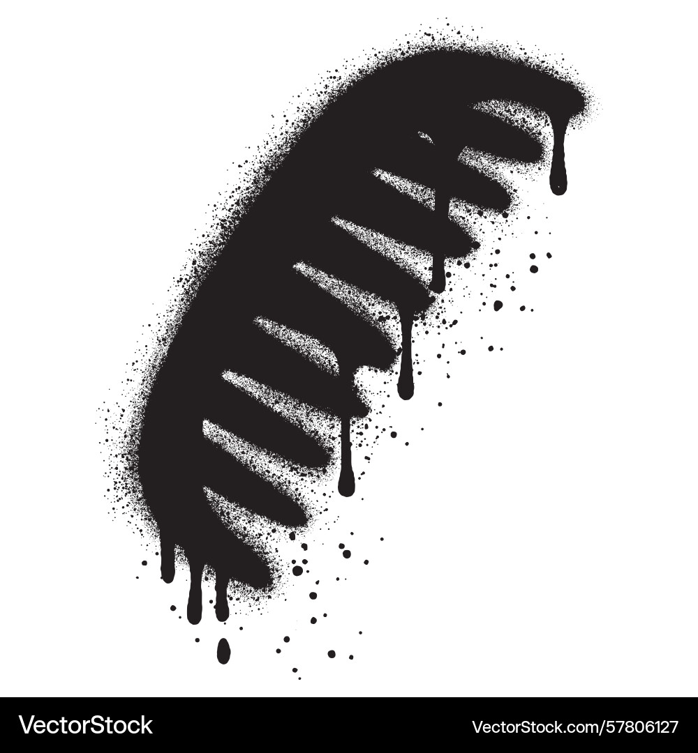 Hair comb graffiti with black spray paint Vector Image