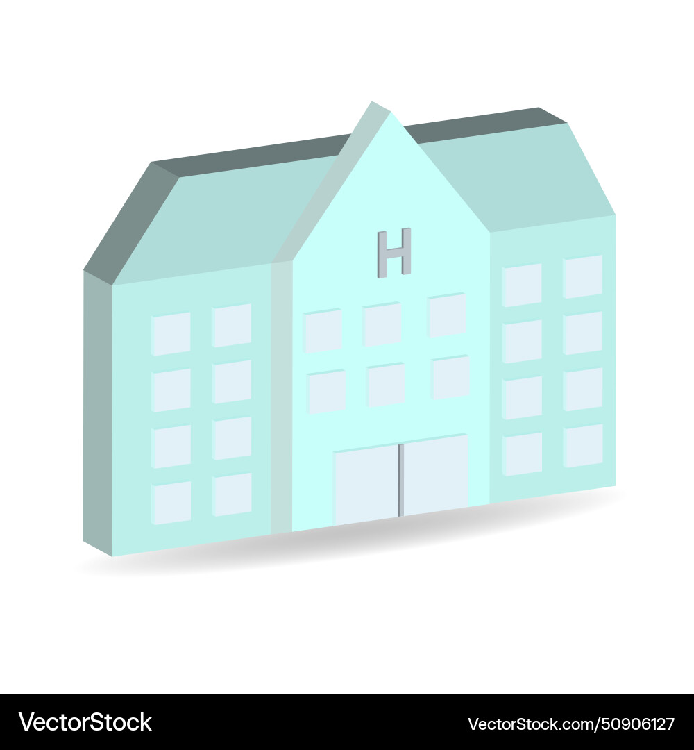 Isometric icon medical institution building Vector Image