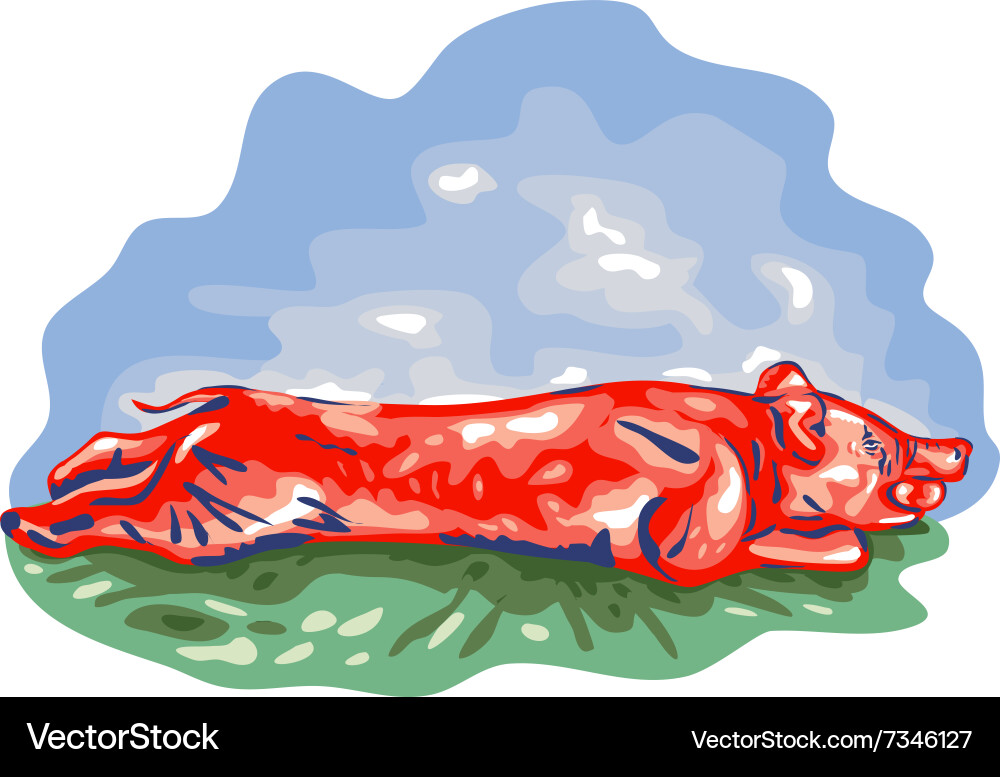 Lechon roast pig wpa Royalty Free Vector Image