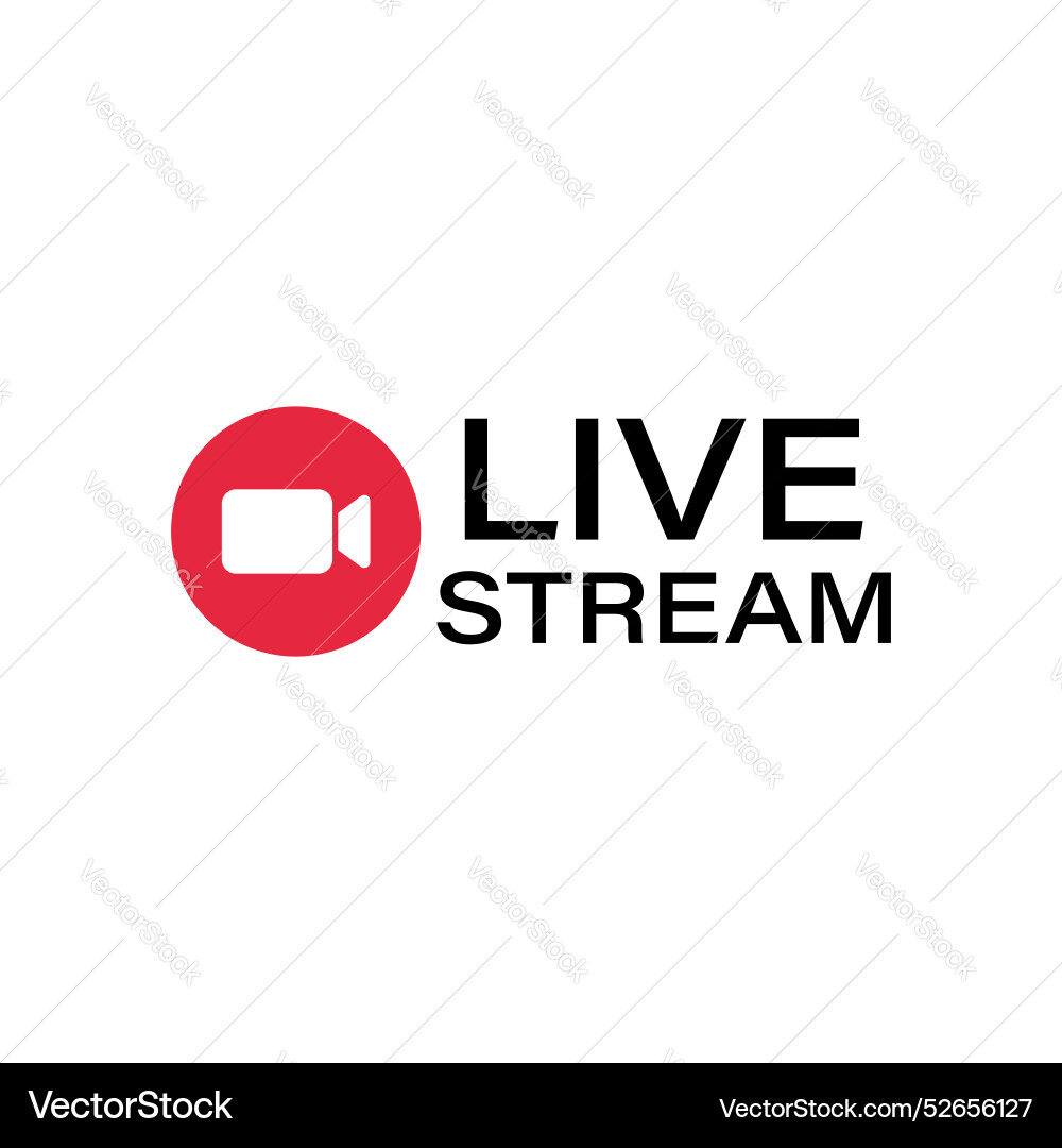 Live stream button icon in flat style webinar Vector Image