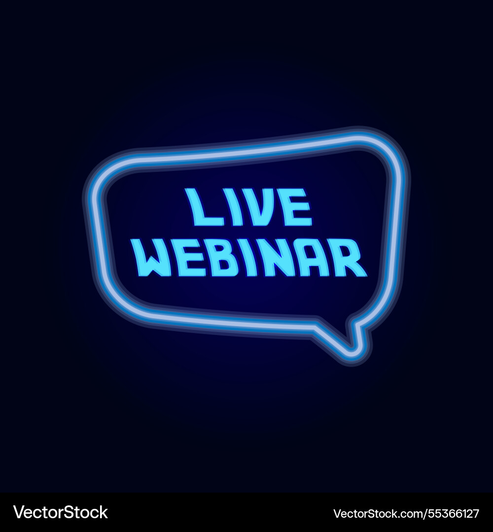 Live webinar neon signs style text Royalty Free Vector Image