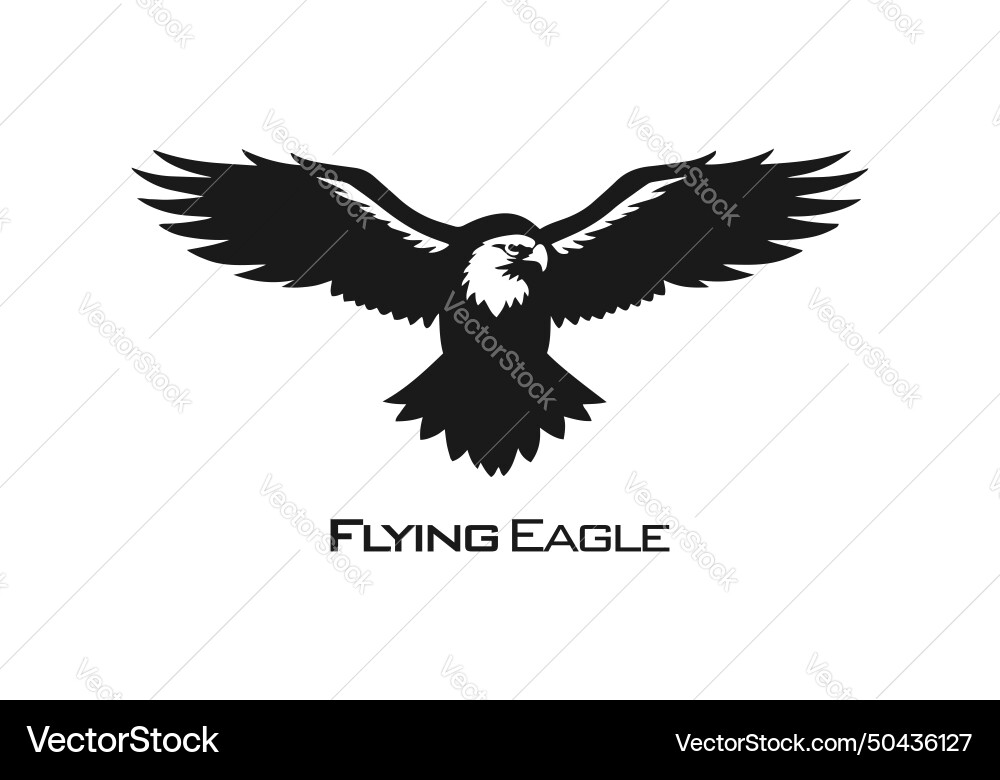 Logo of flying hawk or eagle icon isolated Vector Image