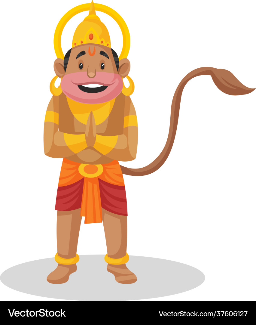 Lord hanuman cartoon character Royalty Free Vector Image