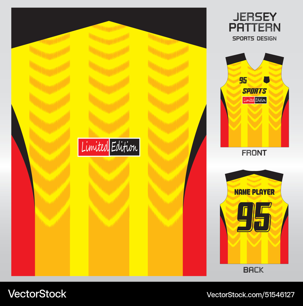 Pattern sports shirt background imagethree yellow Vector Image