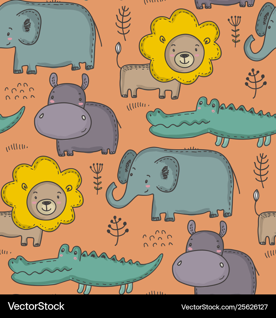 Seamless pattern with cartoon african Royalty Free Vector