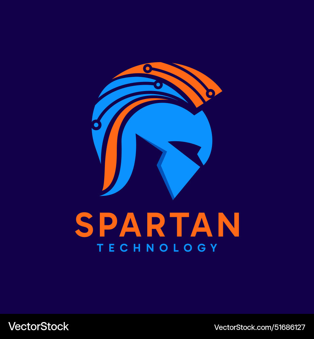 Spartan technology logo design abstract spartan Vector Image