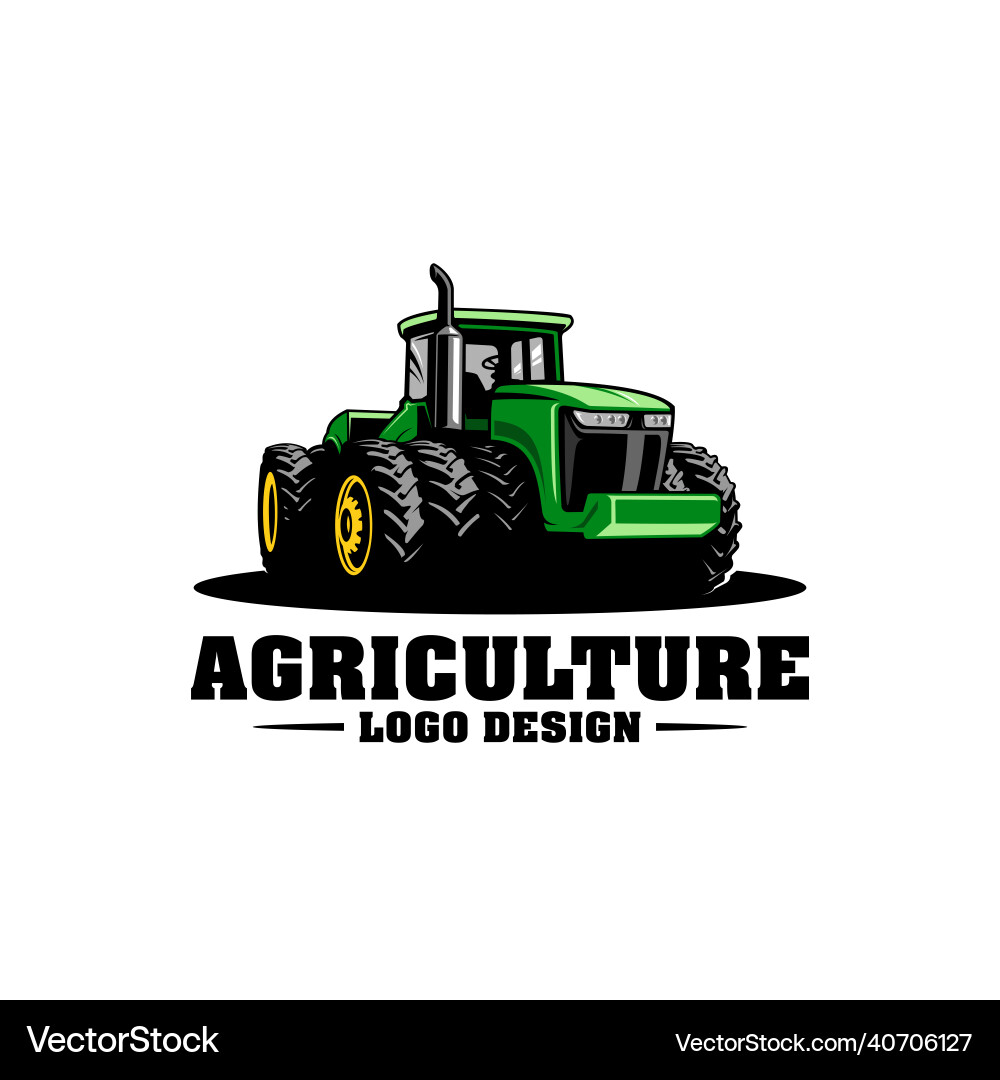 Logo Design With Farm Tractors Premium Vector | Modern Agricultural
