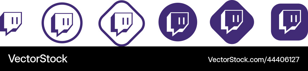 Twitch logo icontwitch edit Royalty Free Vector Image