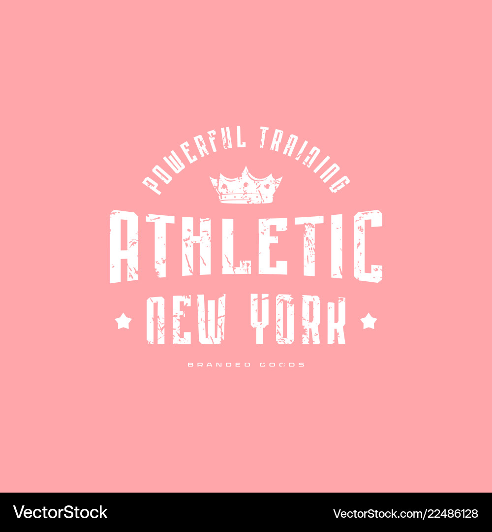 Athletic emblem for t-shirt Royalty Free Vector Image