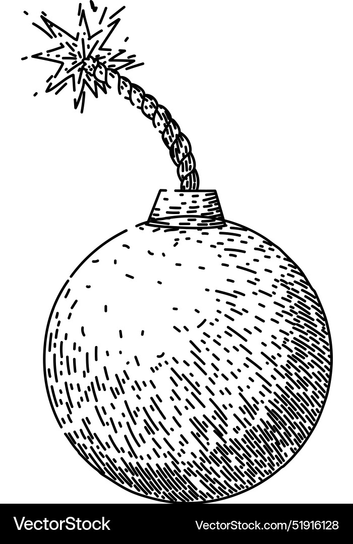 Boom bomb sketch hand drawn Royalty Free Vector Image