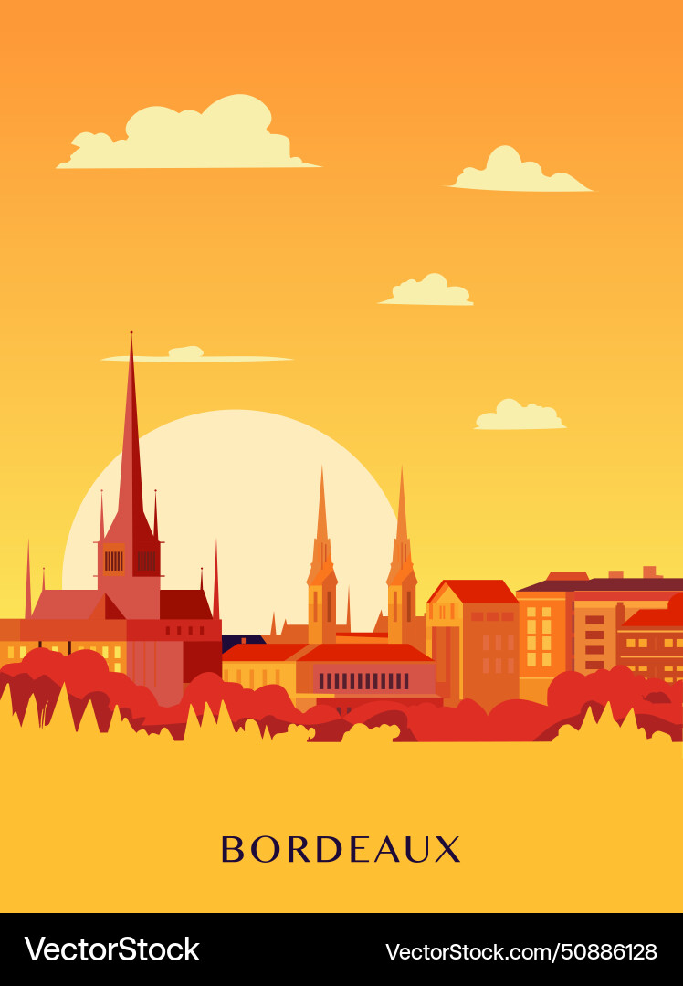 Bordeaux poster Royalty Free Vector Image - VectorStock