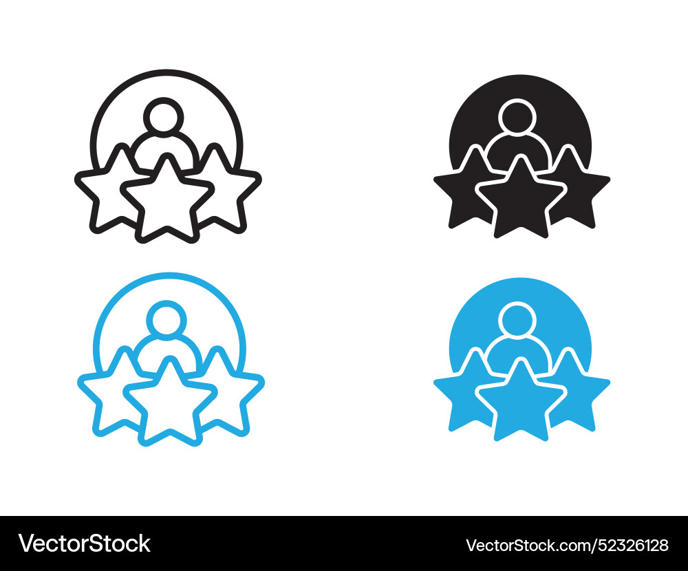 Experience icon black and white outline sign Vector Image