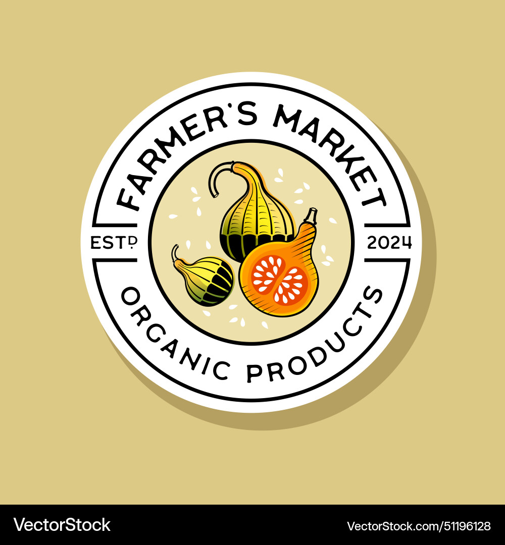 Farm Fresh Market Badge Royalty Free Vector Image