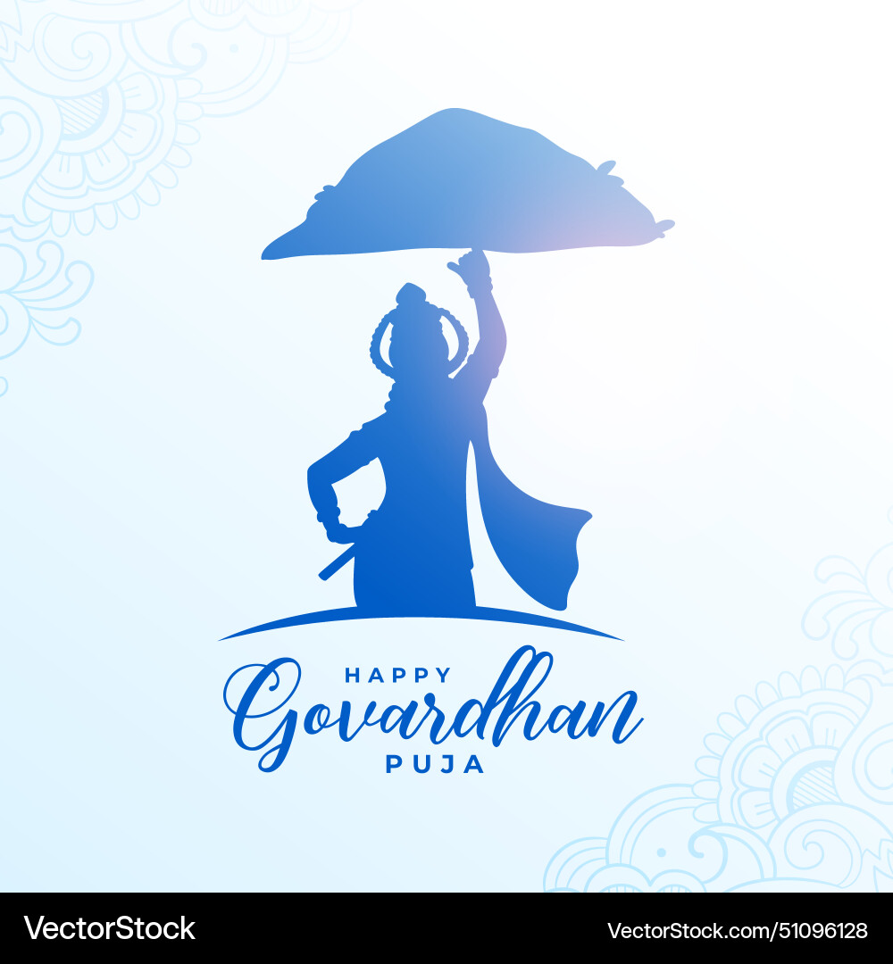 Happy govardhan pooja cultural background Vector Image
