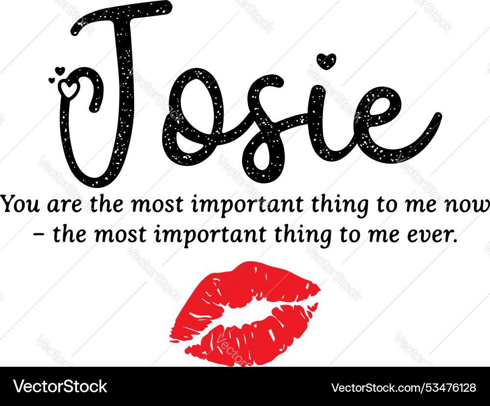 Josie name with lip Royalty Free Vector Image - VectorStock