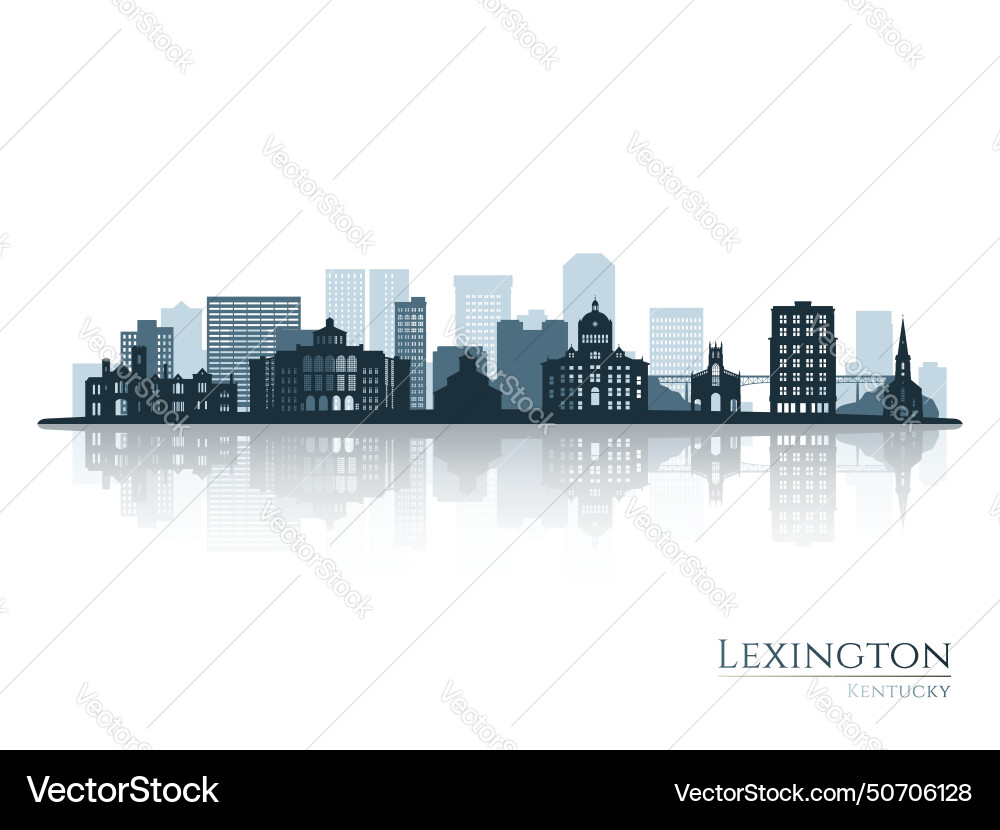 Lexington Skyline Reflection Royalty Free Vector Image