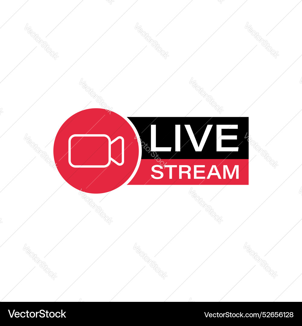 Live stream button icon in flat style webinar Vector Image