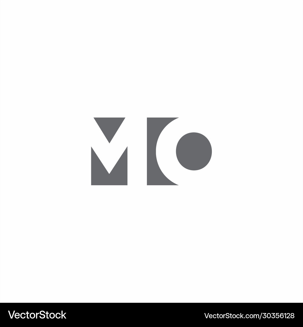 Mo logo monogram with negative space style design Vector Image