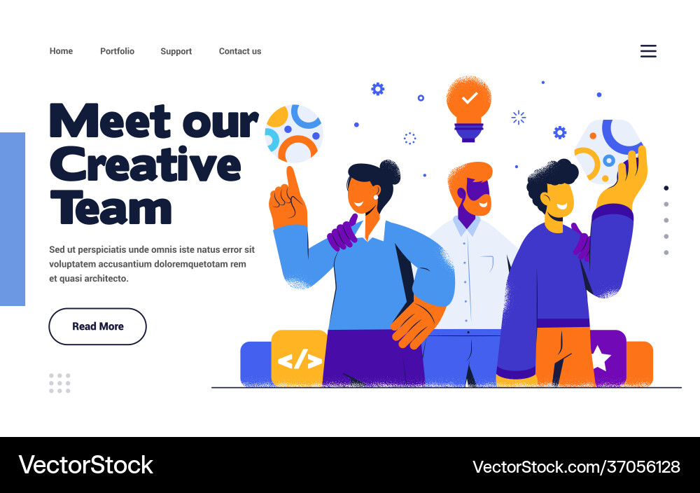 Modern flat design meet our creative team Vector Image