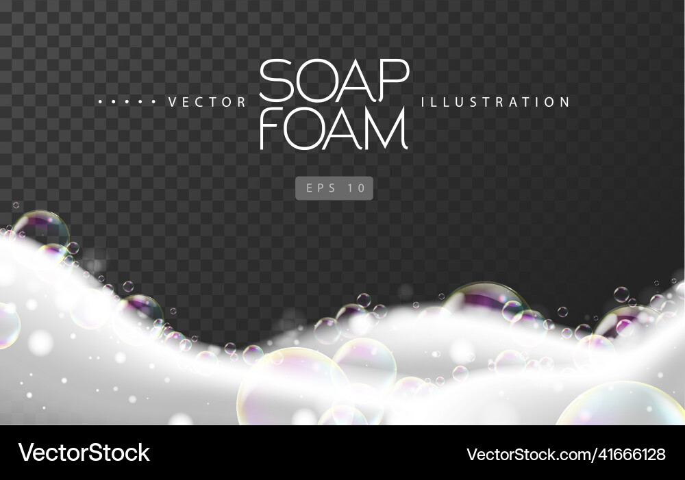 Soap foam with rainbow bubbles Royalty Free Vector Image