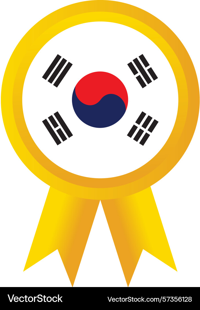 South korea flag design reward shape Royalty Free Vector