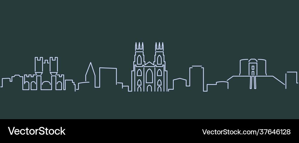 York single line skyline profile Royalty Free Vector Image