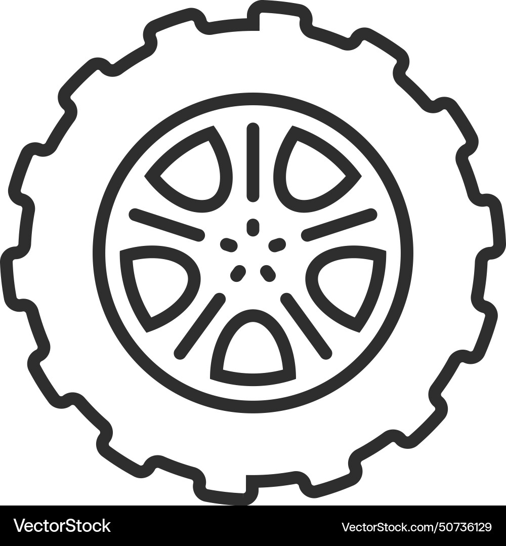 Car Wheel Icon - Tire Symbol Royalty Free Vector Image