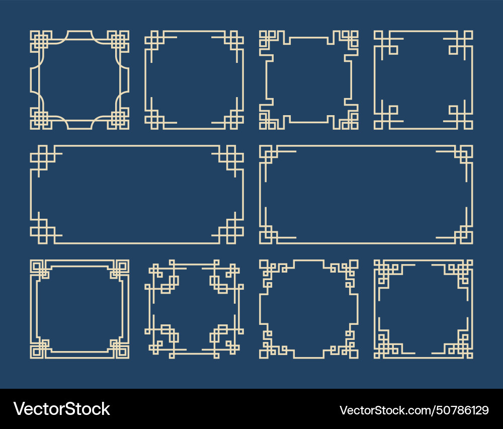 Chinese banners and frames traditional asian Vector Image