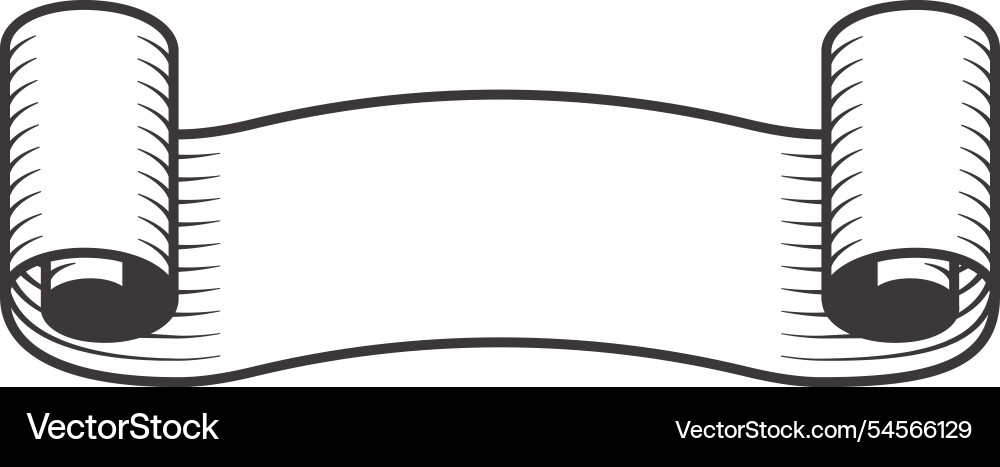 Classic scroll banner ribbon unfurling creating a Vector Image