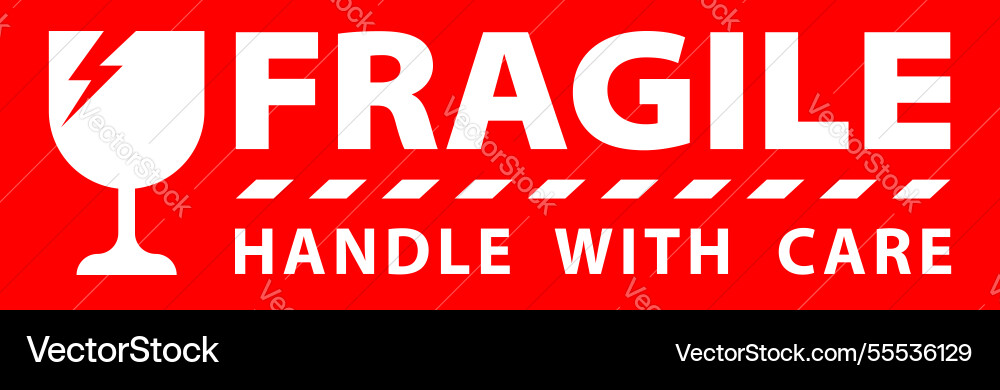 Fragile Handle With Care Sticker Royalty Free Vector Image