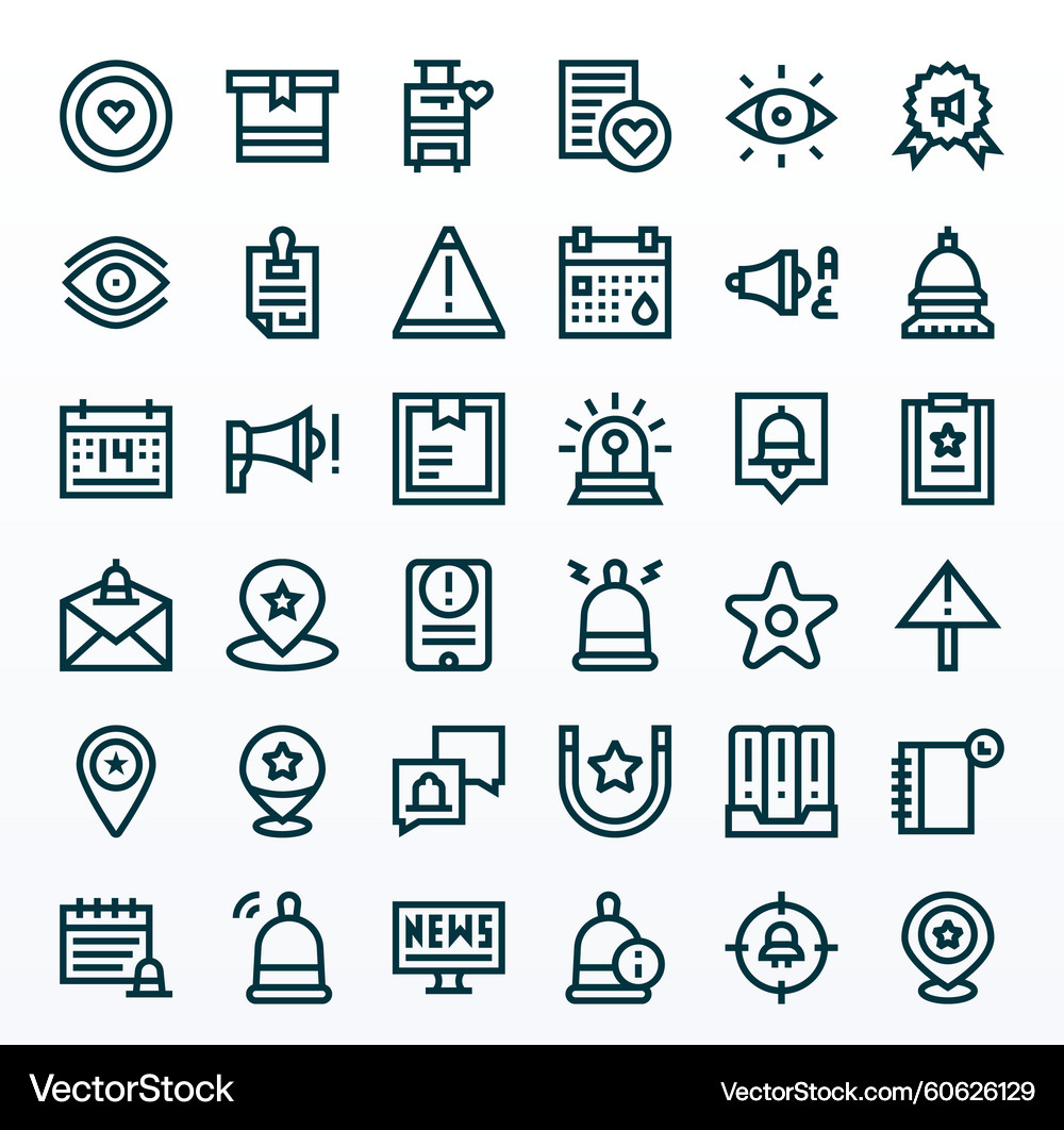 Important Line Icons - Focus & Priority – Royalty-Free Vector | VectorStock