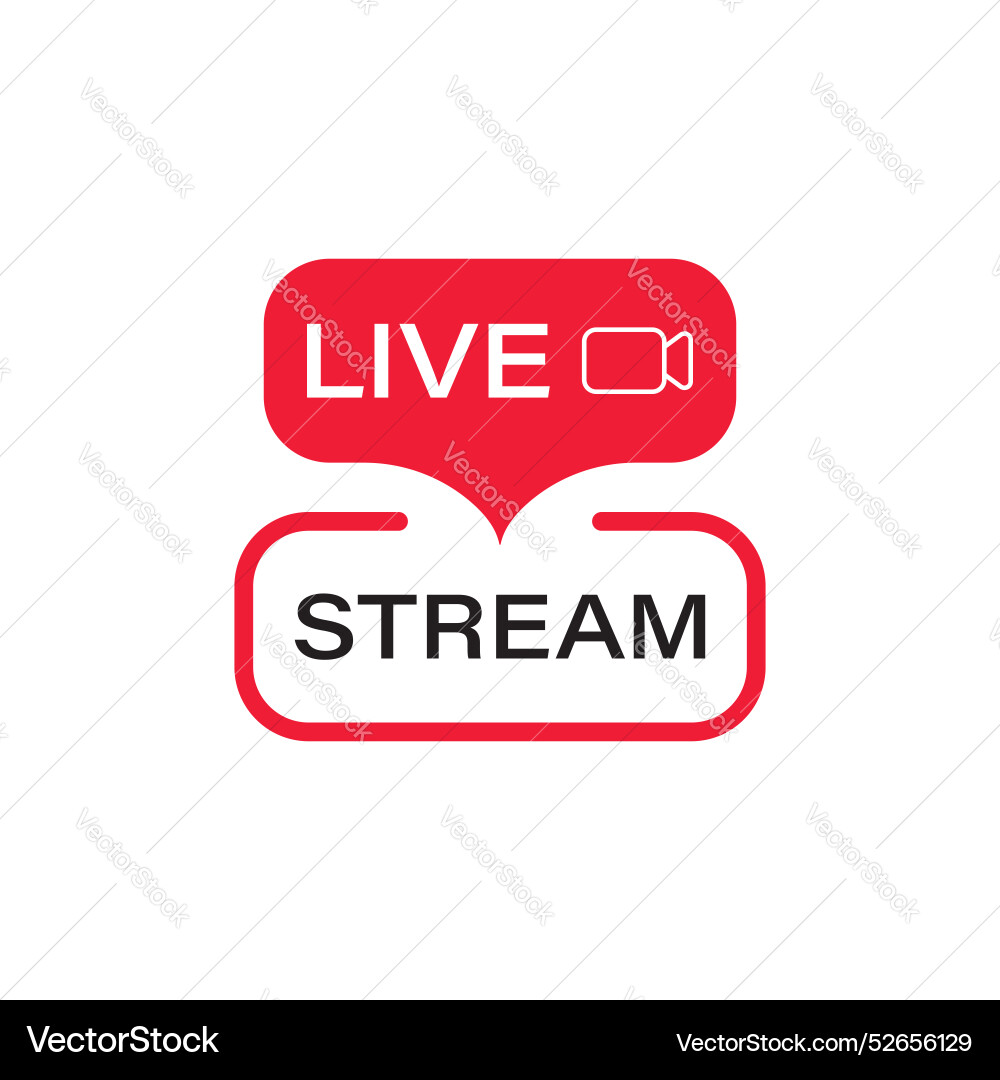 Live stream button icon in flat style webinar Vector Image