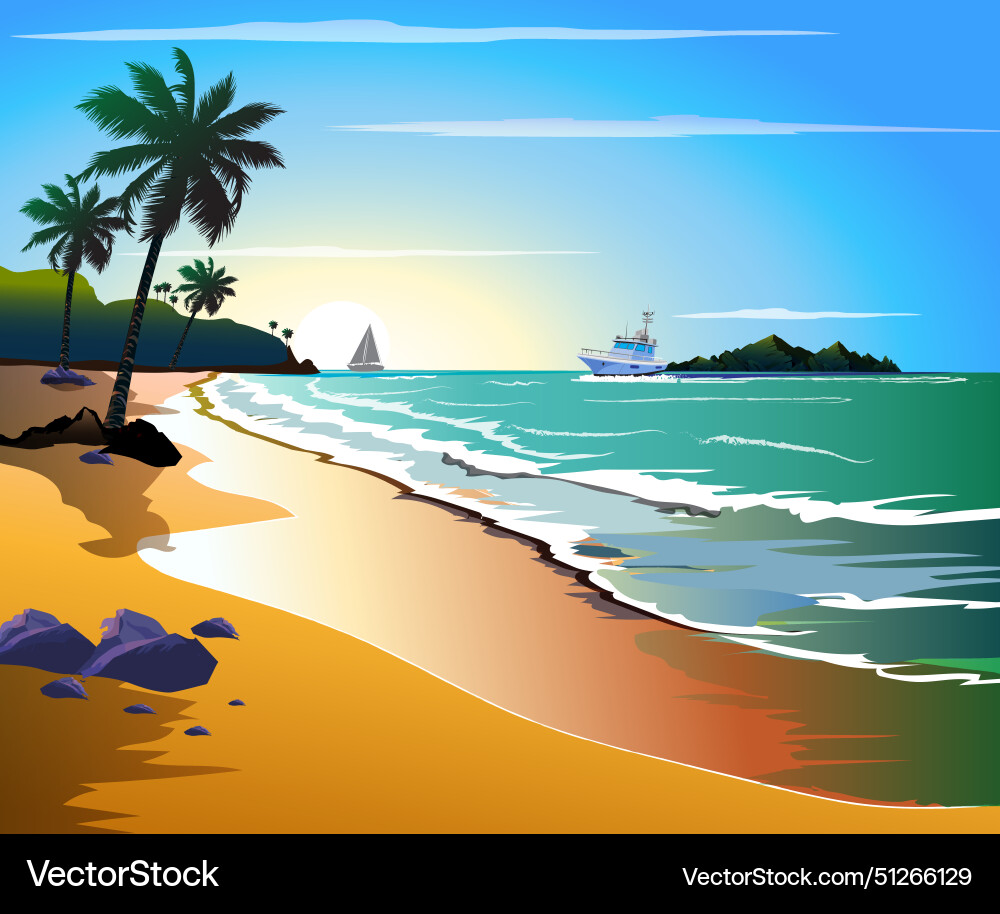 Natural sea Royalty Free Vector Image - VectorStock