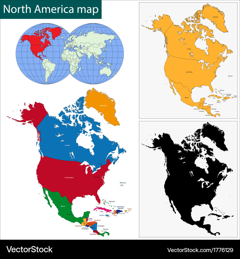North america map Royalty Free Vector Image - VectorStock