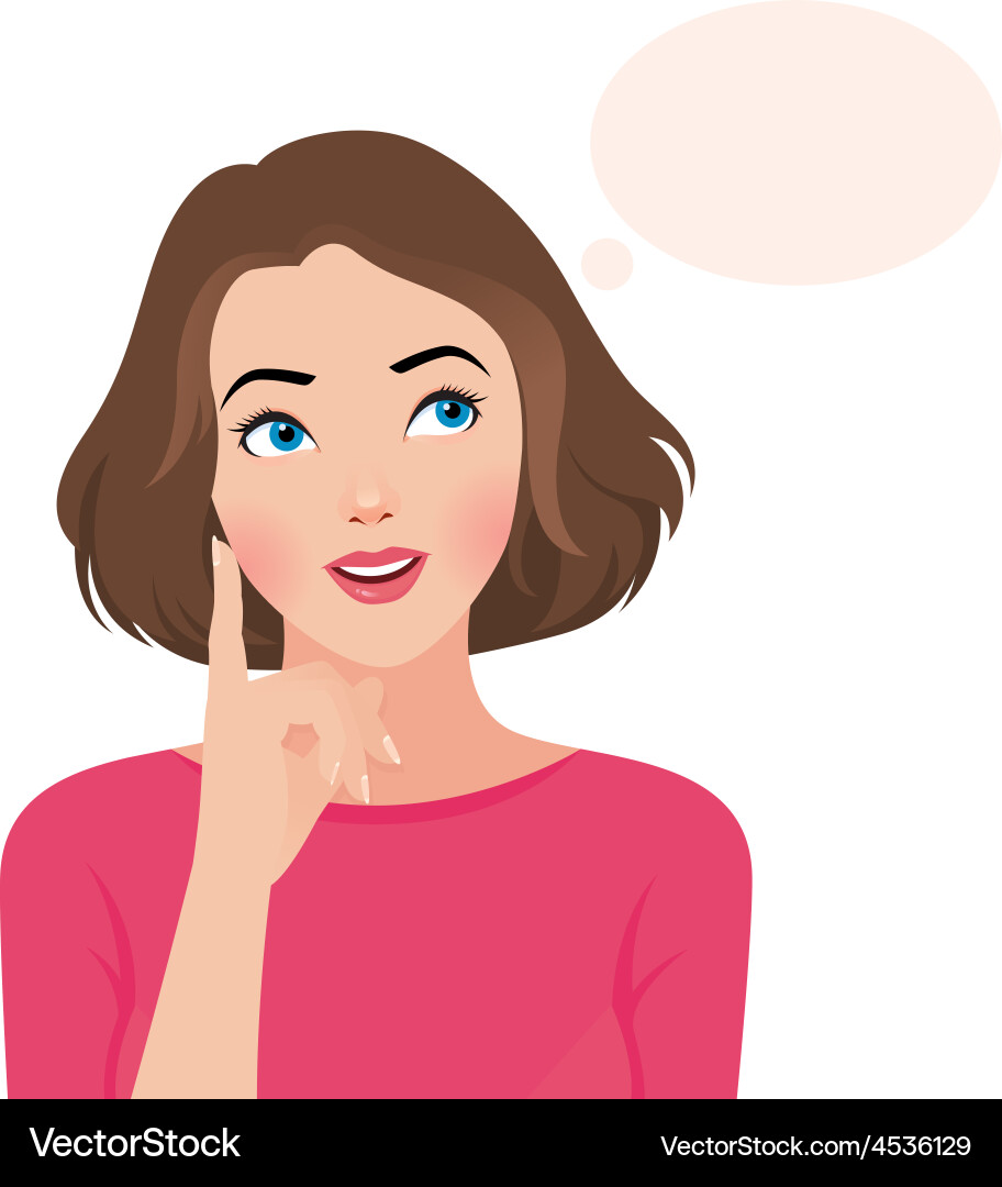 Pensive Woman Contemplating Royalty Free Vector Image