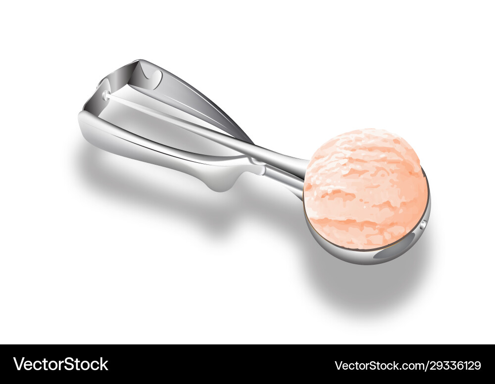Scoop berry ice cream strawberry Royalty Free Vector Image