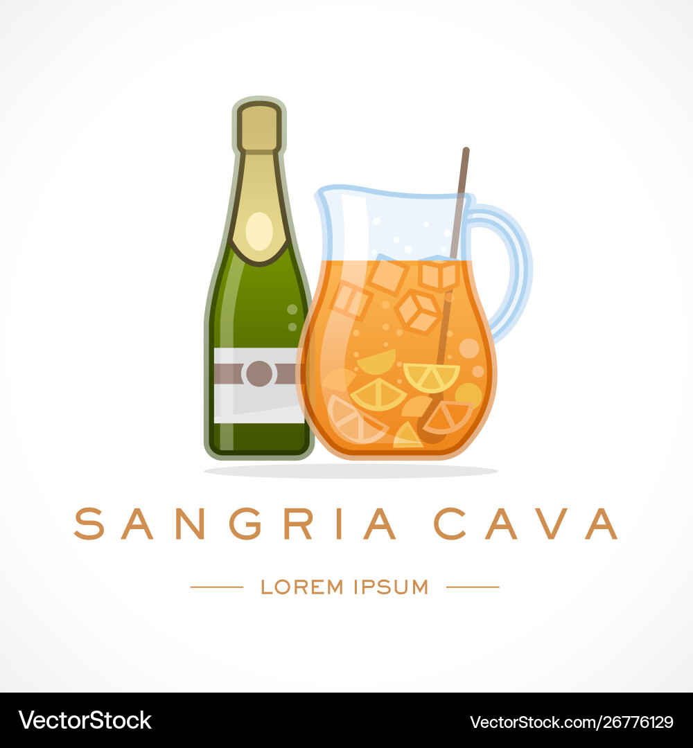 Spain cava sangria design logo template and text Vector Image