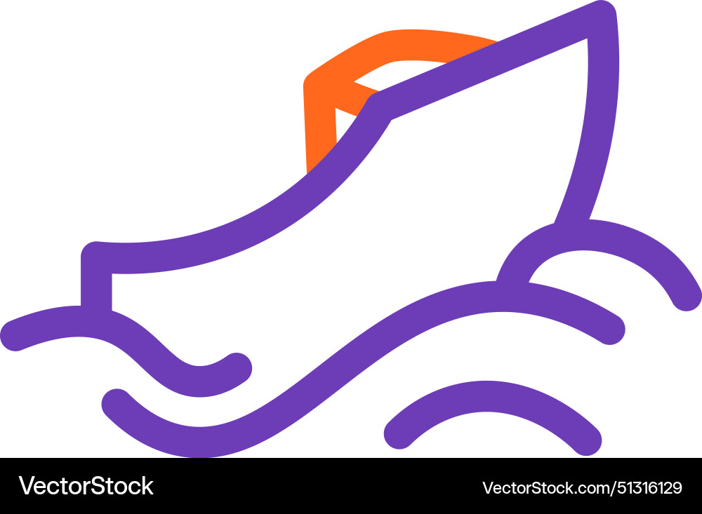 Speedboat wave dynamic art Royalty Free Vector Image