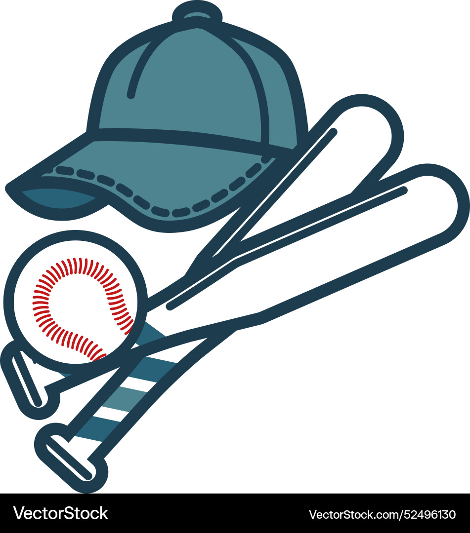 Baseball equipment graphic design Royalty Free Vector Image