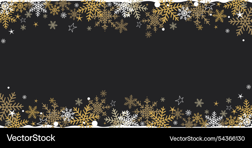 Beautiful gold snowfall christmas background Vector Image