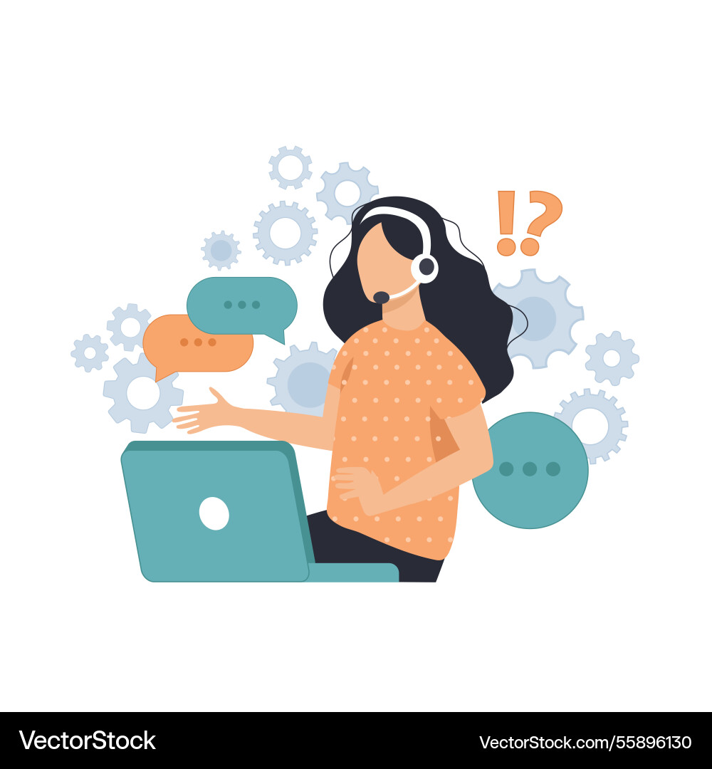 Customer service hotline operator consult custom Vector Image