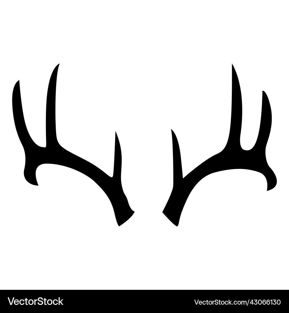 Deer antler silhouette whitetail Royalty Free Vector Image