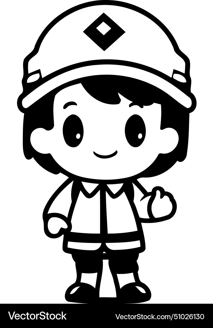 Fireman - cute cartoon mascot character Royalty Free Vector