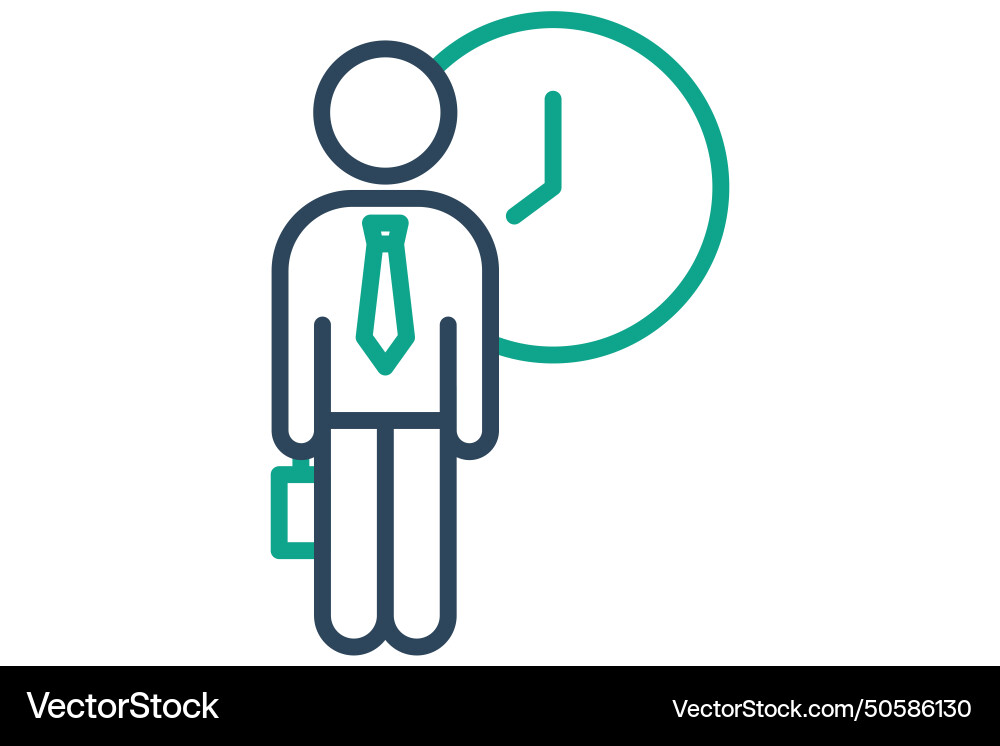 Flexible work icon people with clock ideal Vector Image