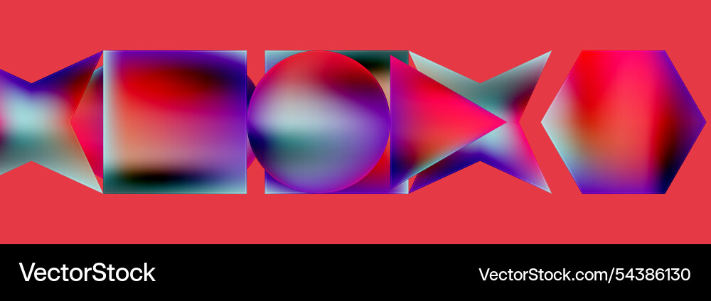 Fluid color geometric shapes abstract background Vector Image